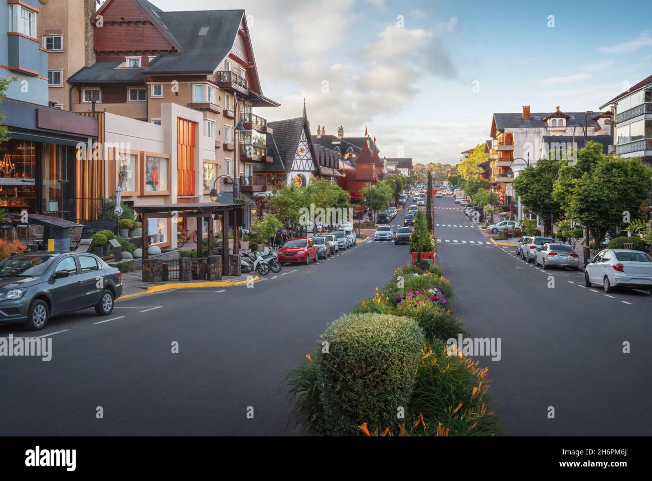 Street at Gramado city - famous tourist destination - Gramado, Rio ...