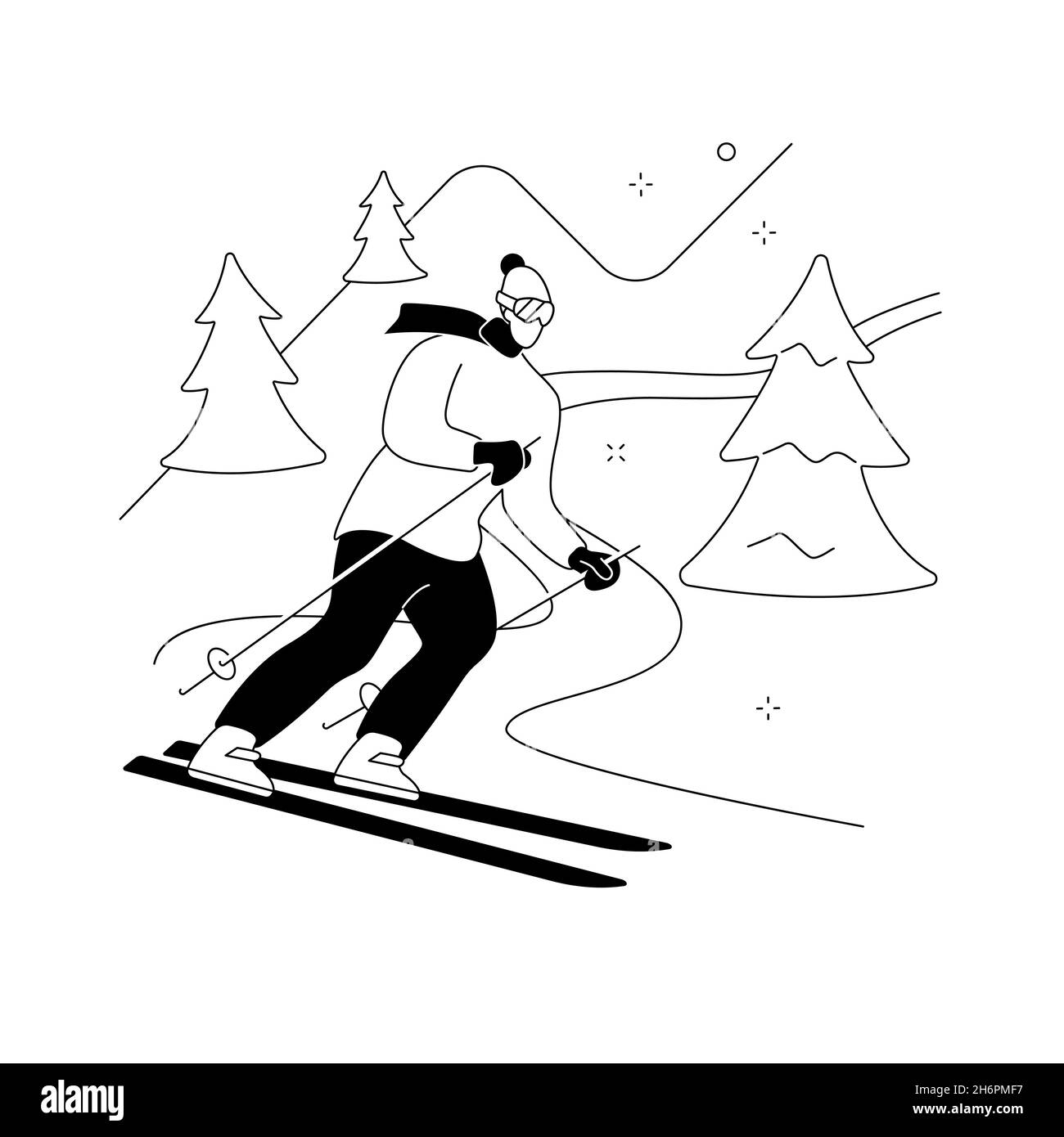 Skiing abstract concept vector illustration Stock Vector Image & Art ...