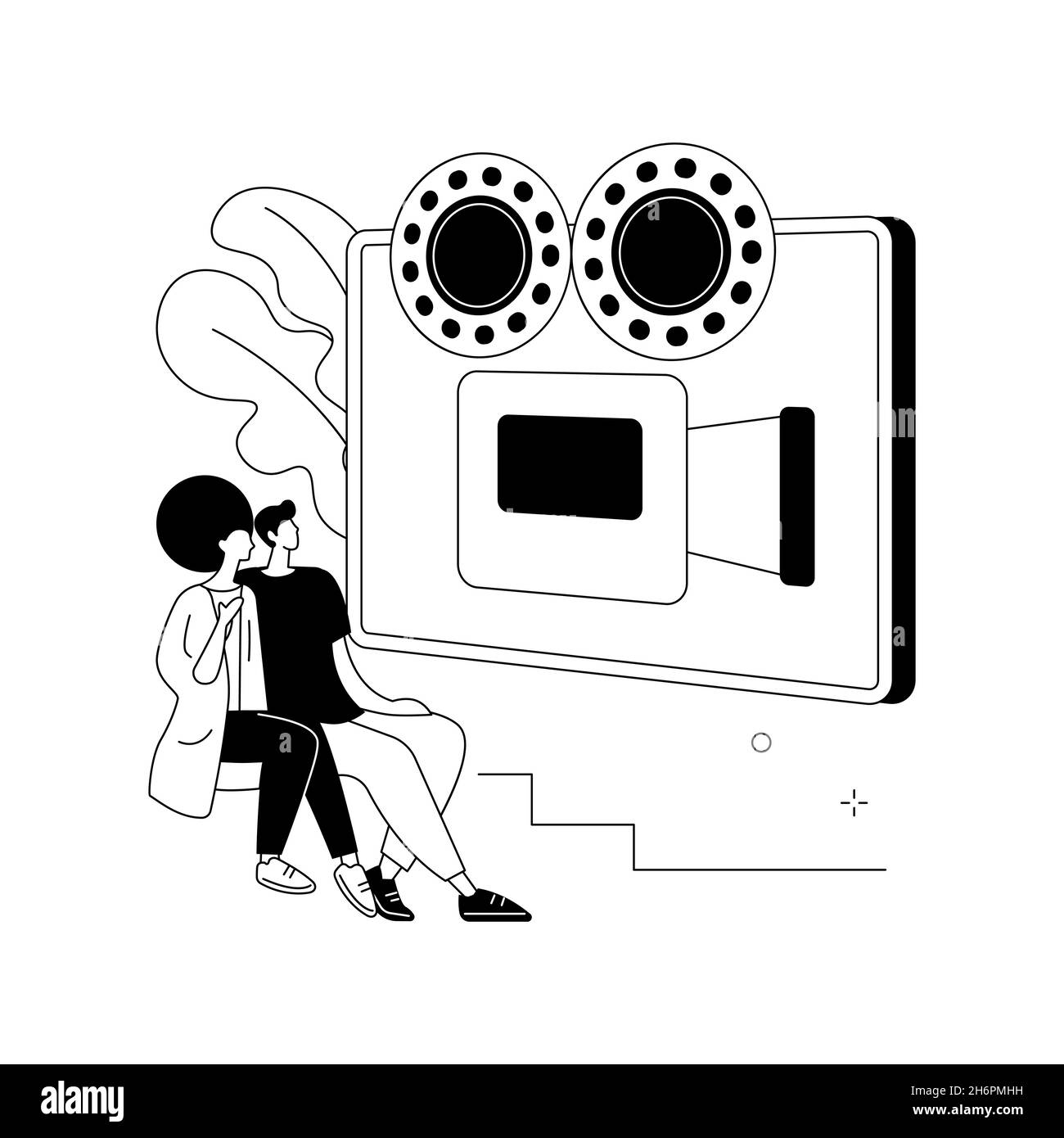 Open air cinema abstract concept vector illustration Stock Vector Image ...