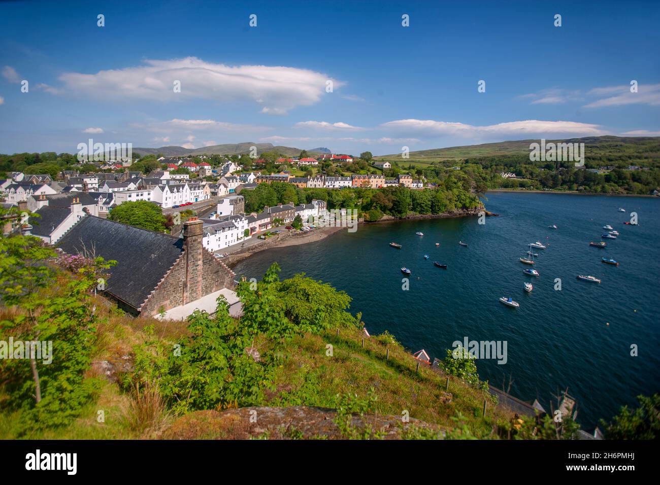 Summer view of Portree, isle of Skye Stock Photo - Alamy