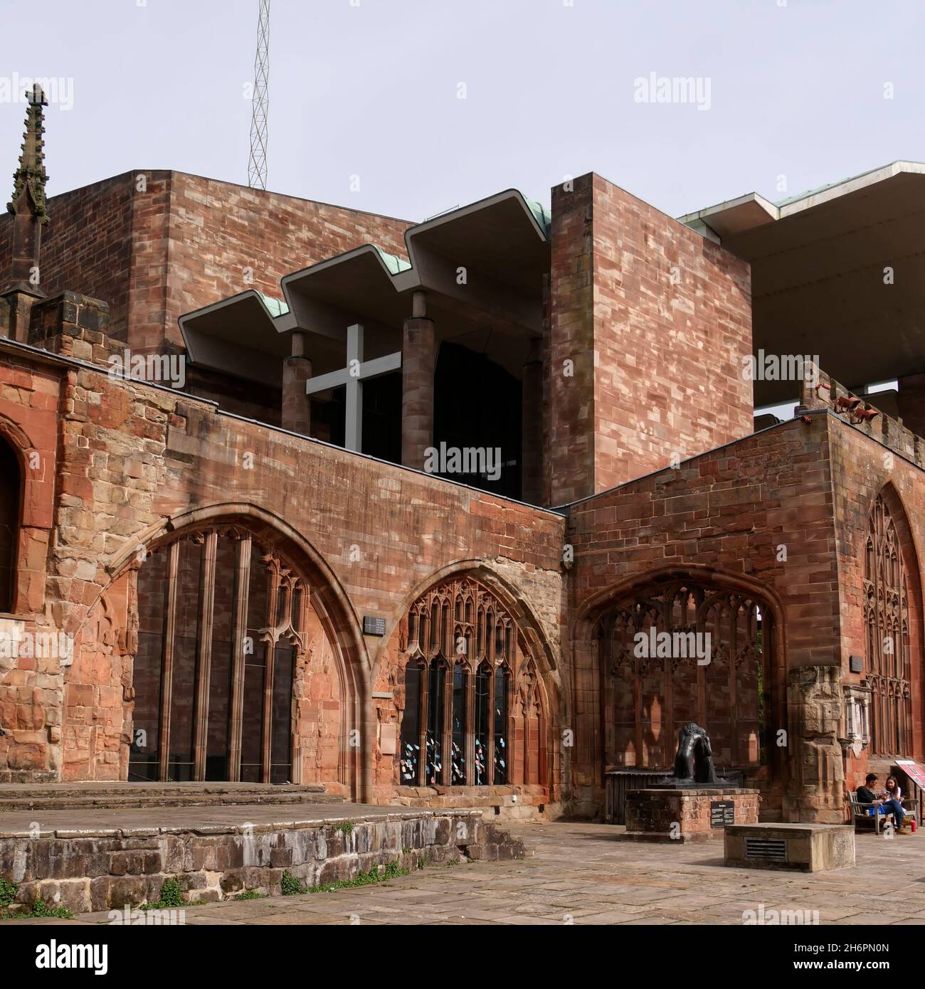 the new towers over the old, Coventry Cathedral, Cathedral Church of ...