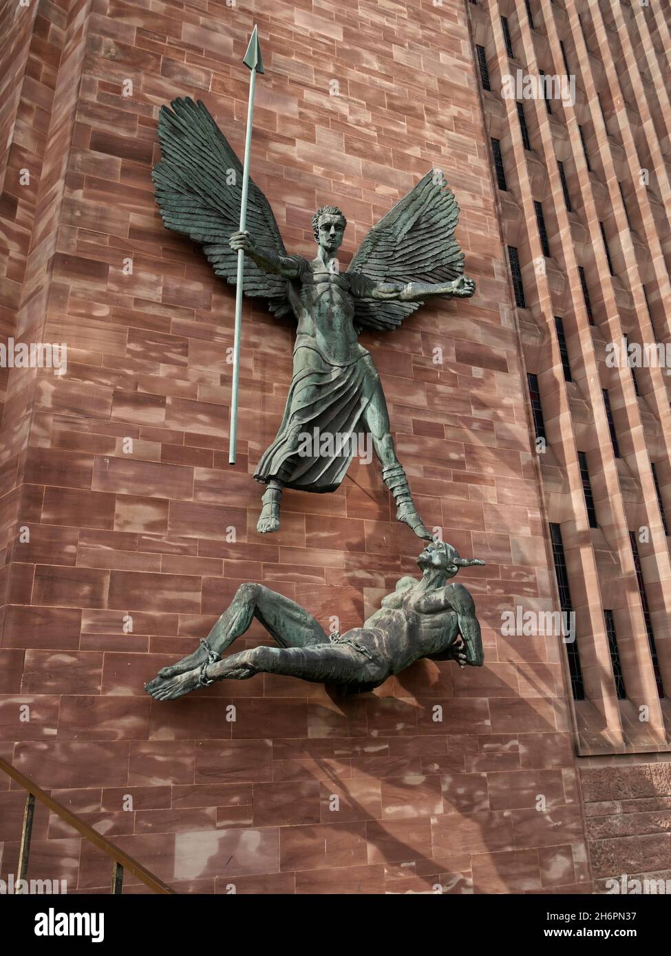 St Michael's Victory over the Devil (1958), bronze sculpture by Jacob ...