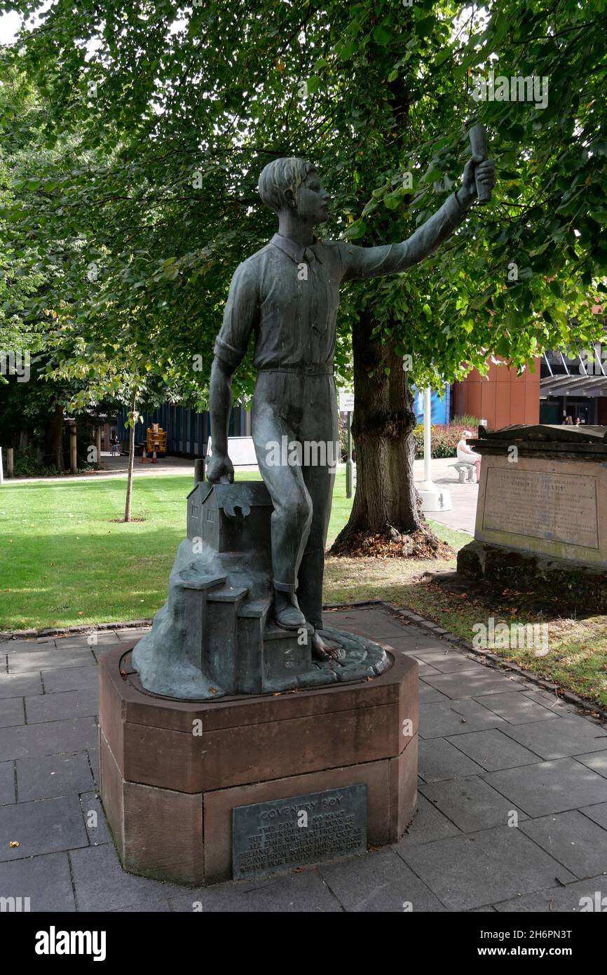 The Coventry Boy statue by Philip Bentham, University Square, Priory ...
