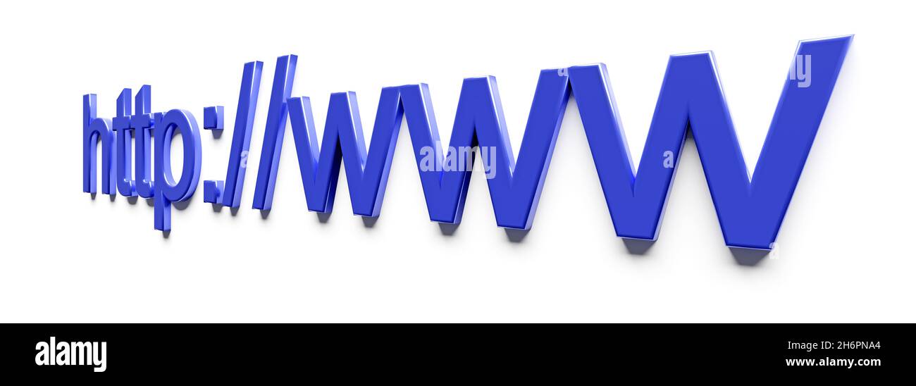Internet web address http www in search bar of browser. 3d rendering ...