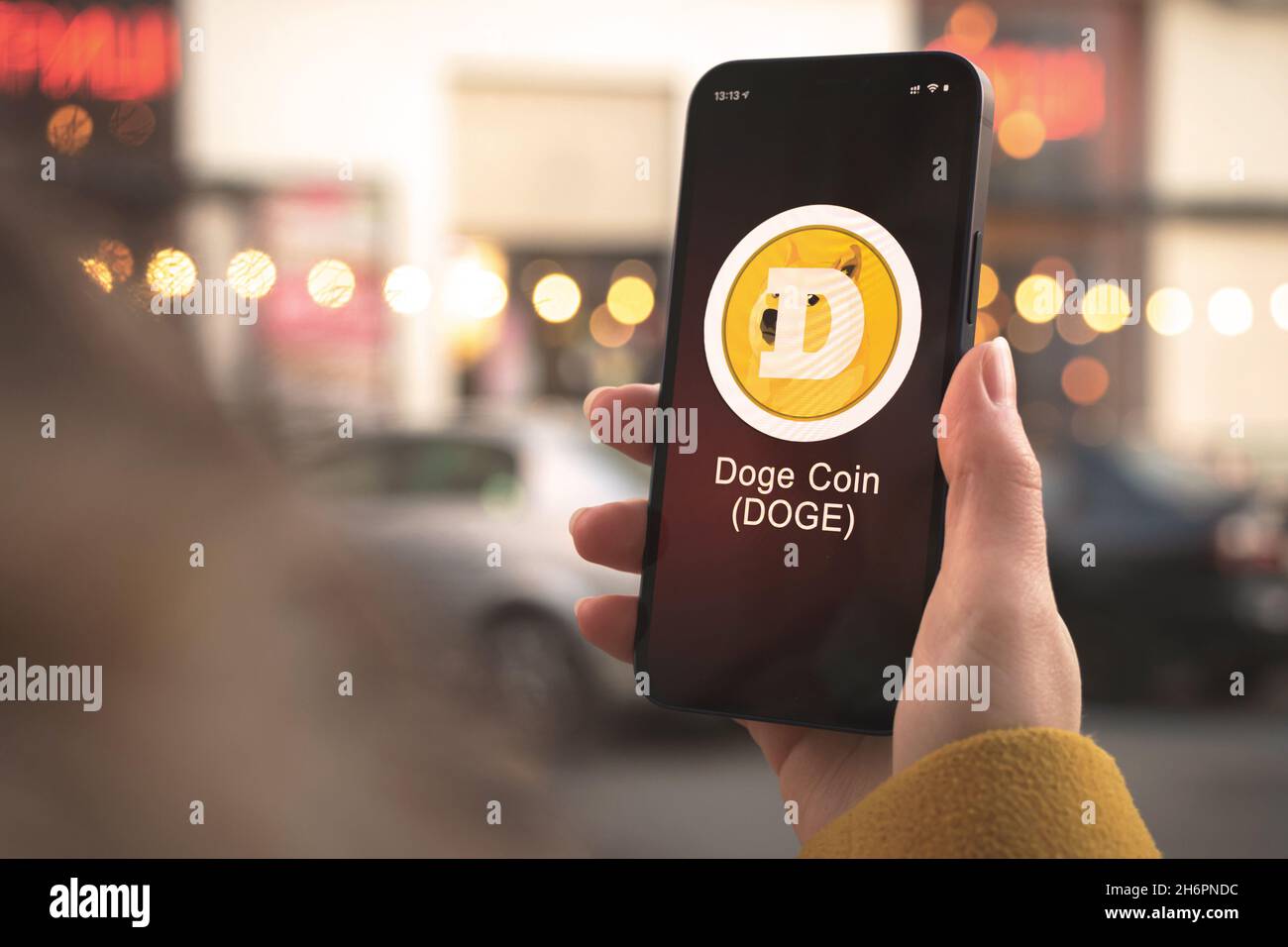 Dogecoin DOGE cryptocurrency symbol, logo. Business and financial ...