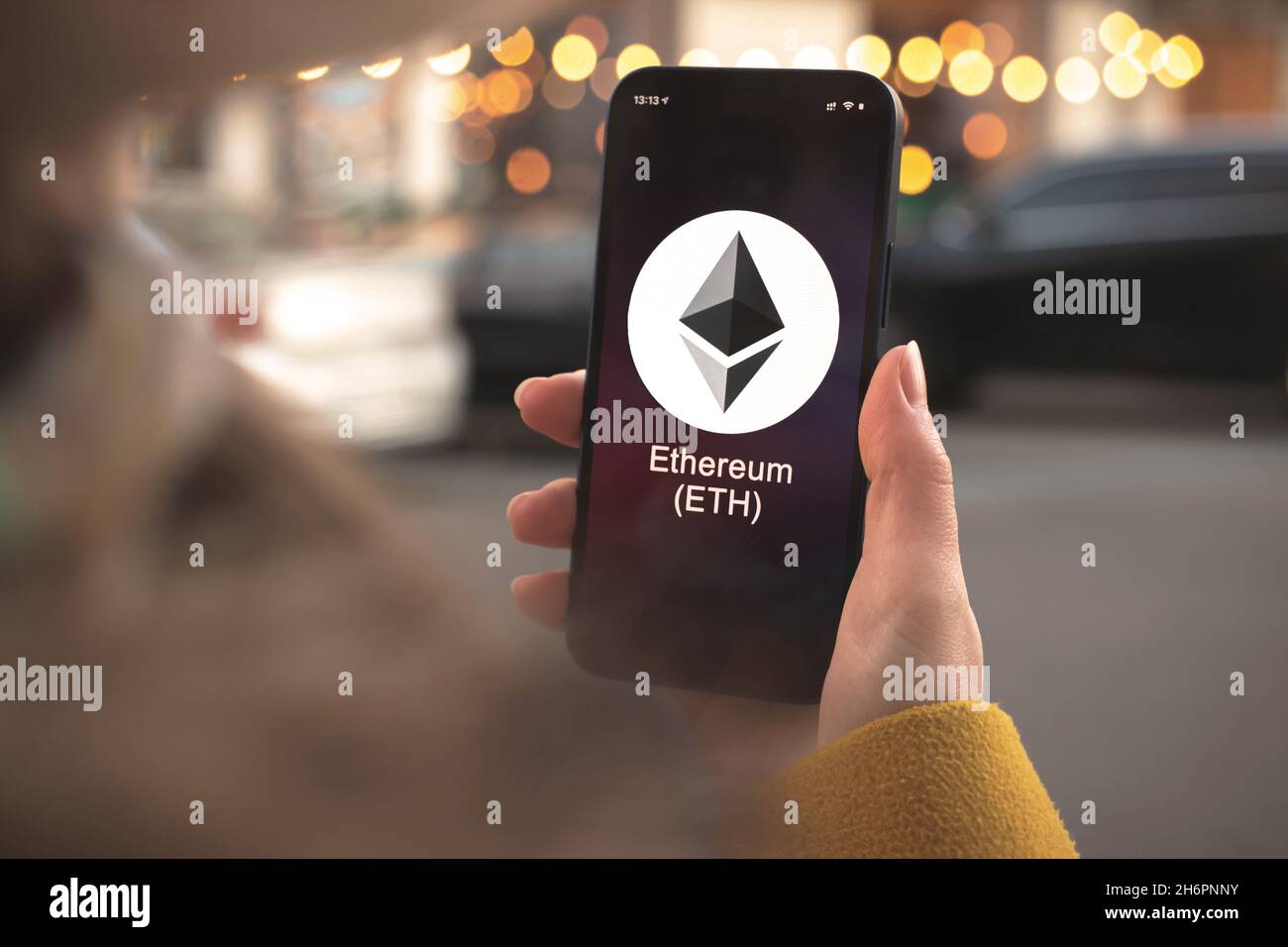 Ethereum ETH cryptocurrency symbol, logo. Business and financial ...