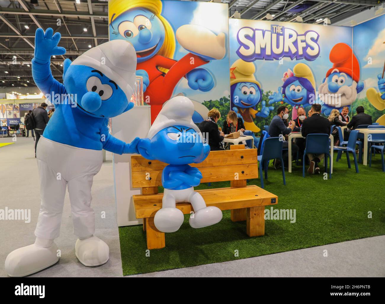 London Uk 17 November 2021 The Smurfs at the Brand Licensing Europe The ...
