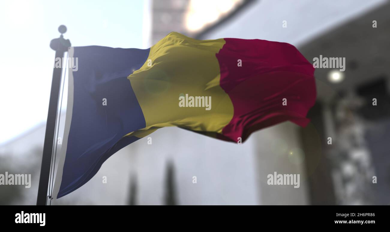 Chad waving national flag 3D illustration Stock Photo - Alamy