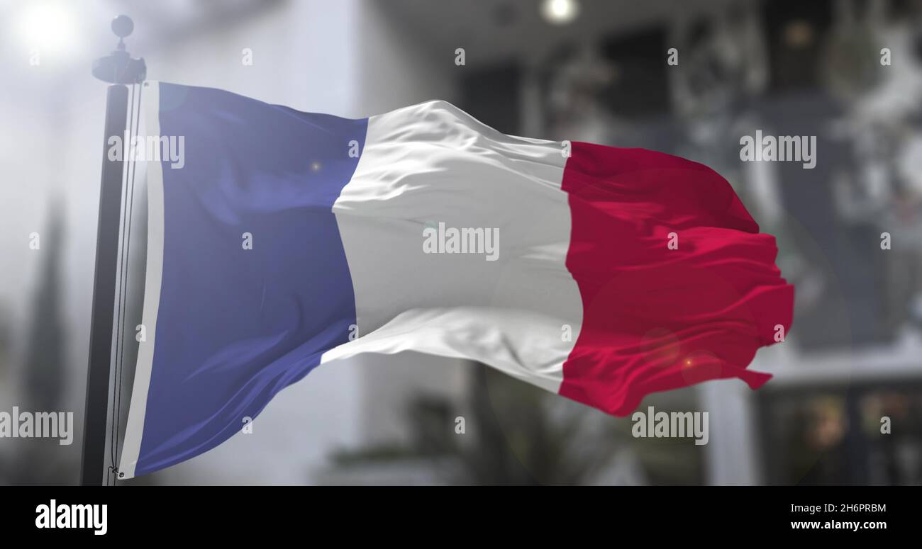 France national flag. French country waving flag. Politics and news ...