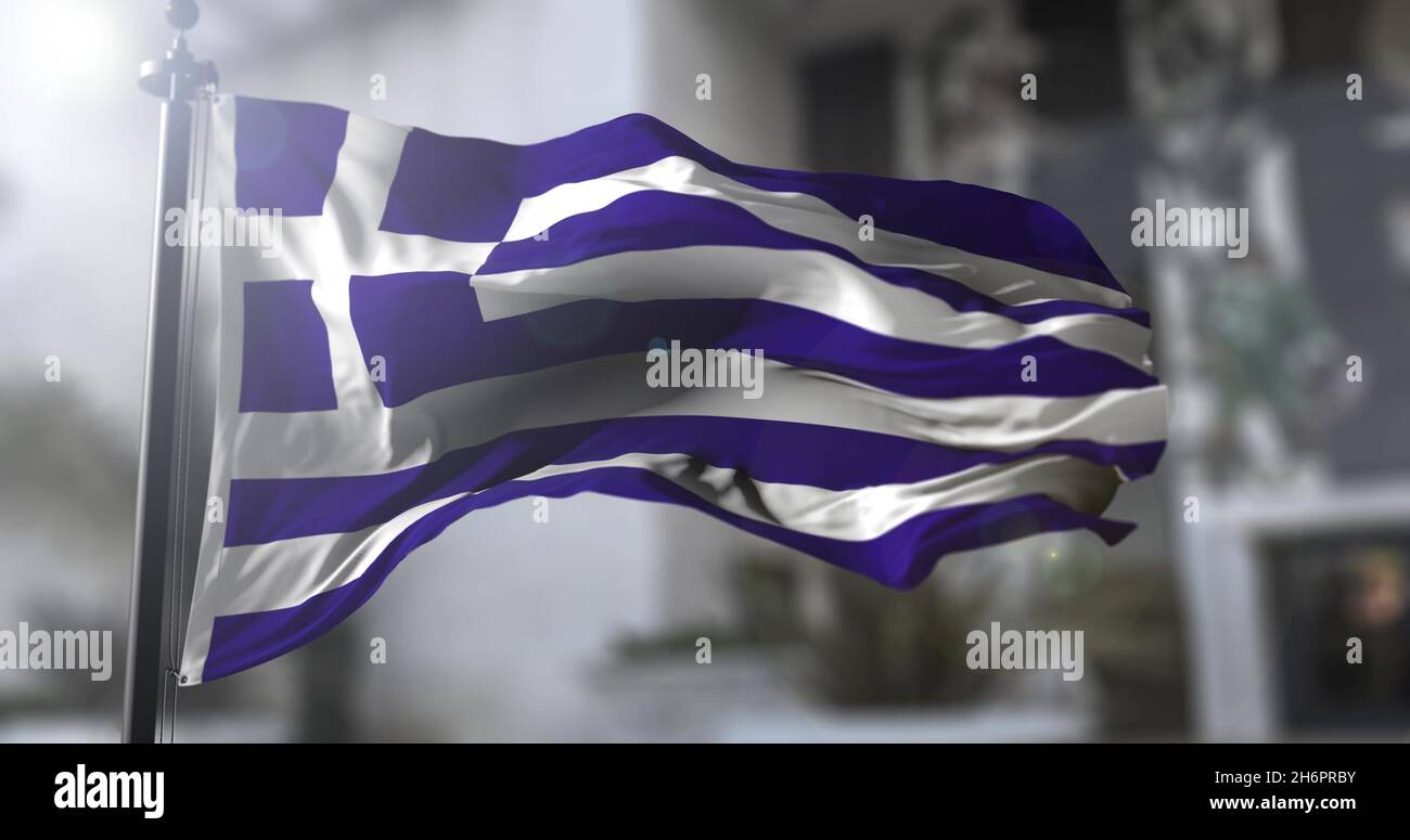Greece national flag. Greek country waving flag. Politics and news ...