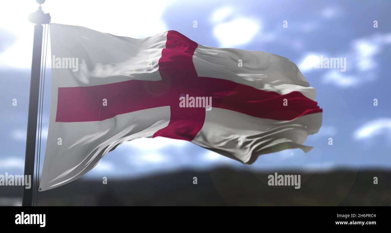 England national flag. English country waving flag. Politics and news ...