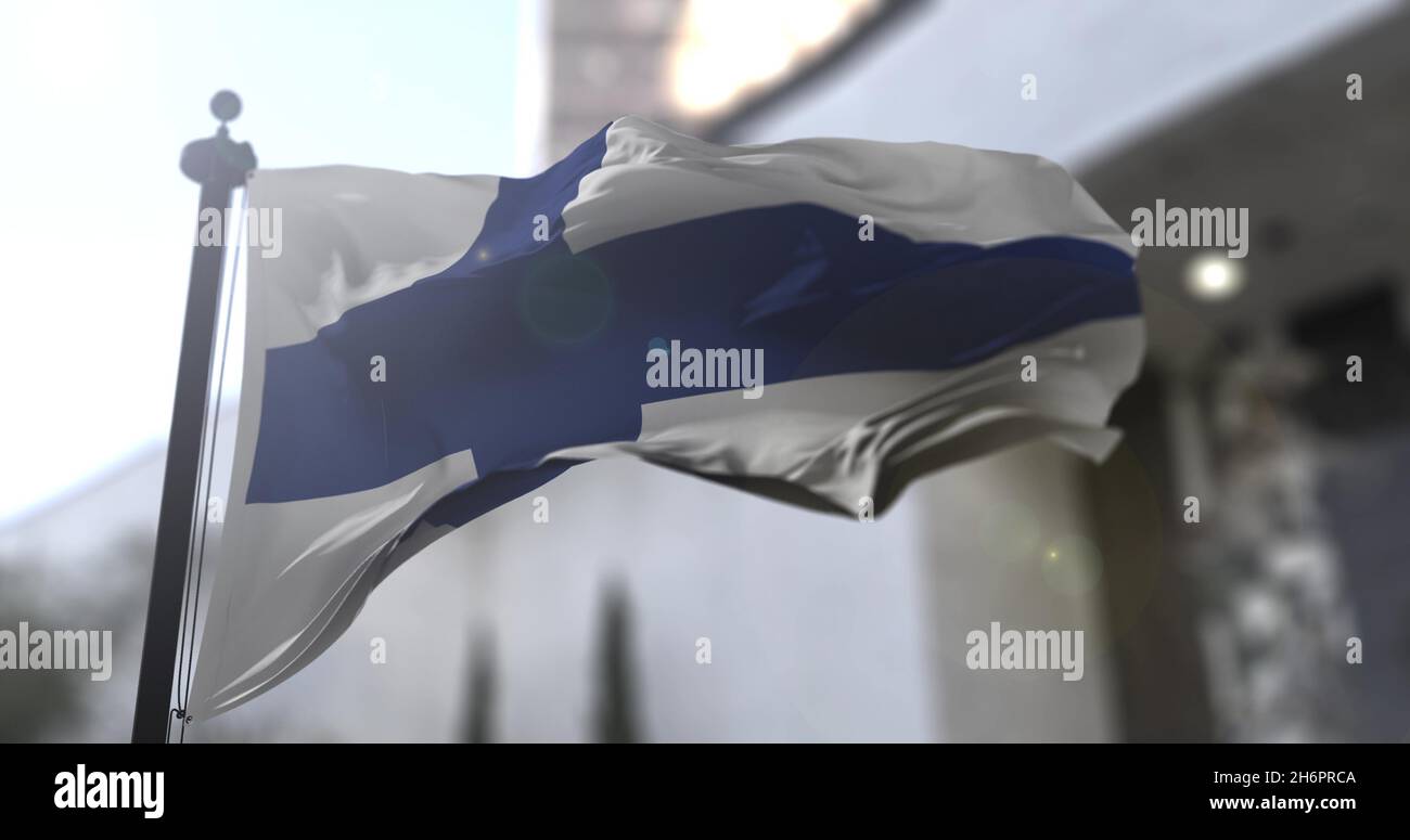 Finland national flag. Finnish country waving flag. Politics and news ...