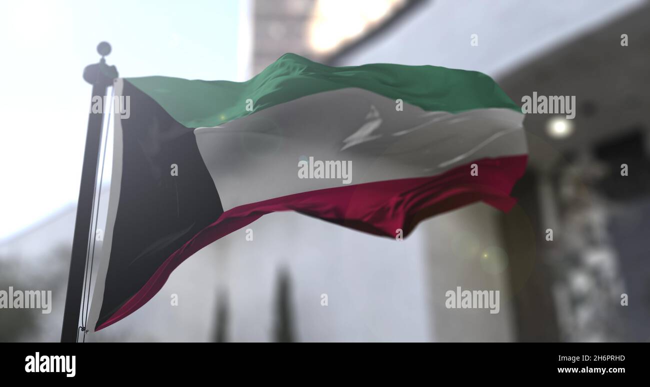 Kuwait national flag. Kuwaiti country waving flag. Politics and news ...