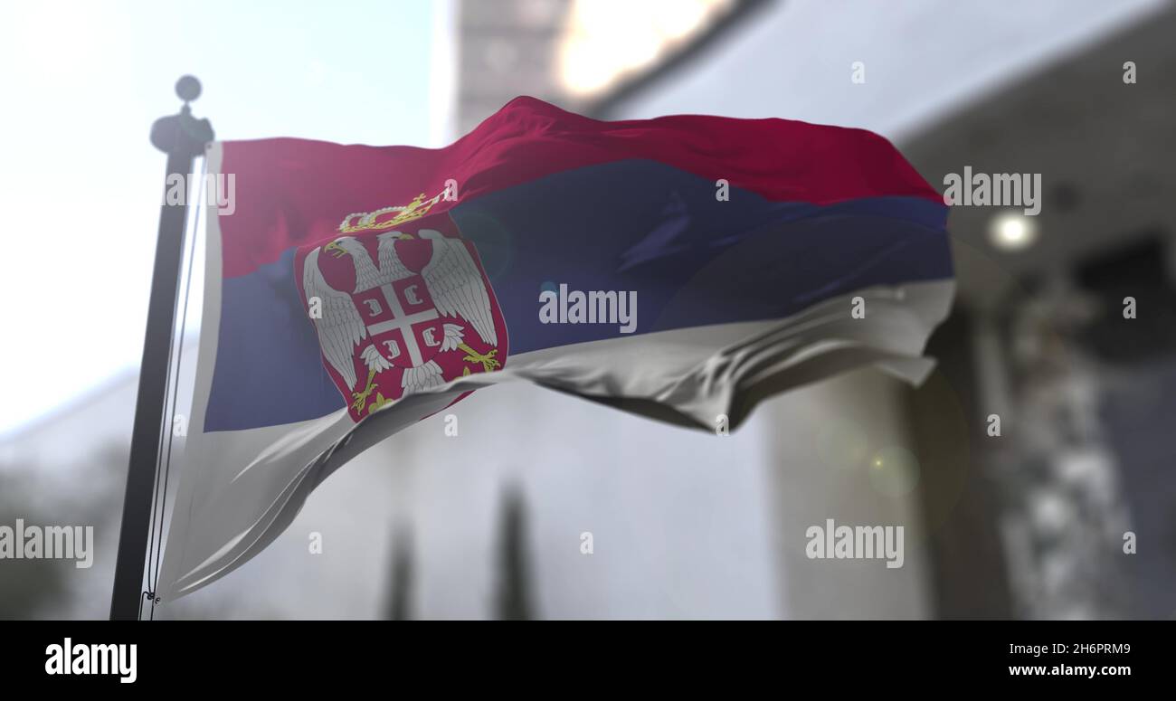 Serbia national flag. Serbian country waving flag. Politics and news ...
