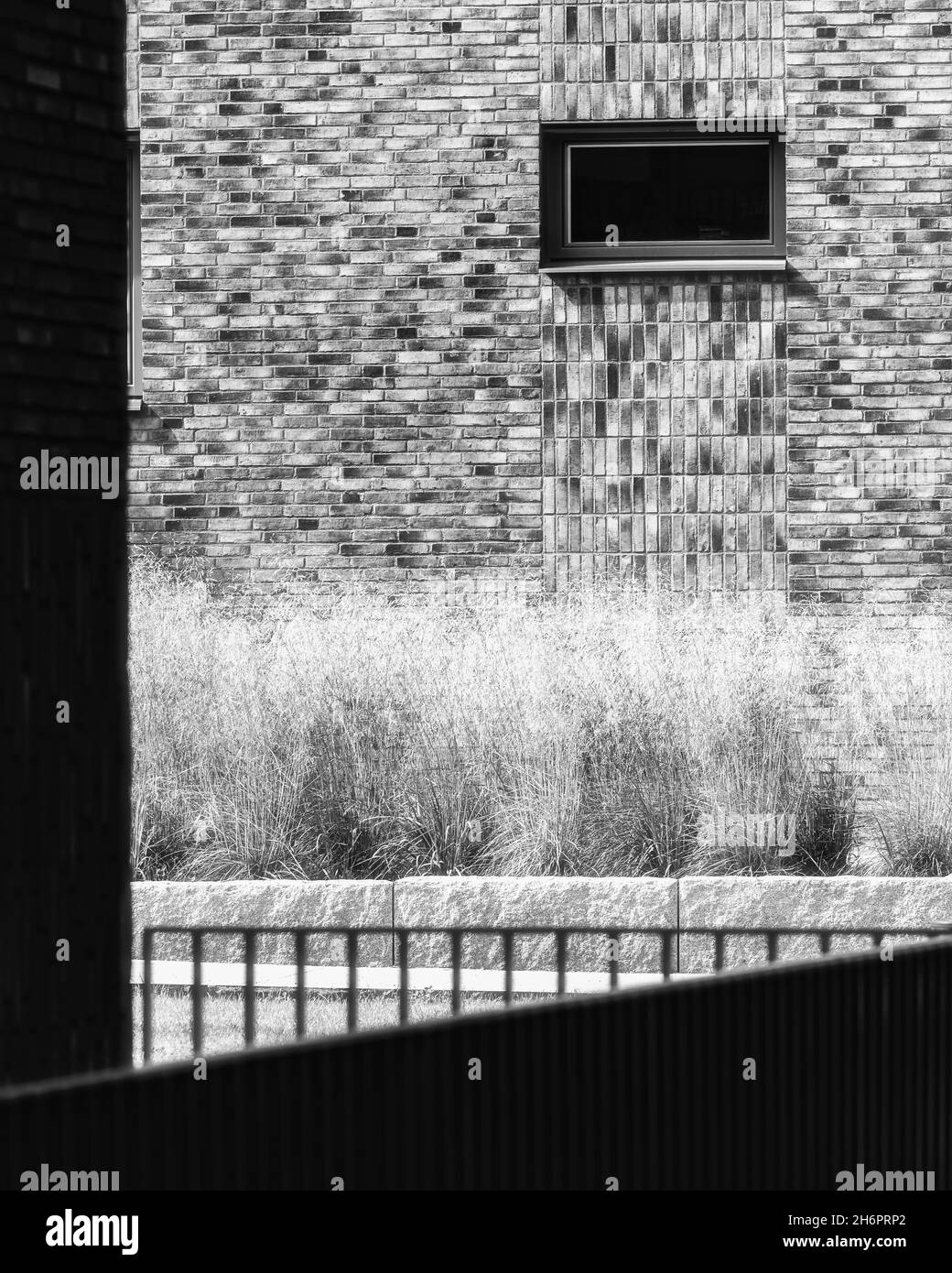 Grass in front of apartment building with window Stock Photo - Alamy