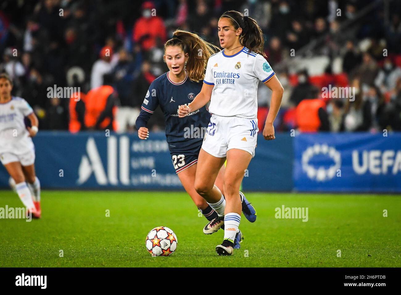 Jordyn HUITEMA of PSG and Rocio GALVEZ LUNA of Real Madrid during the ...