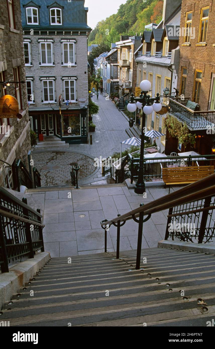 Street in the historic center of Quebec City, Quebec, Canada Stock ...