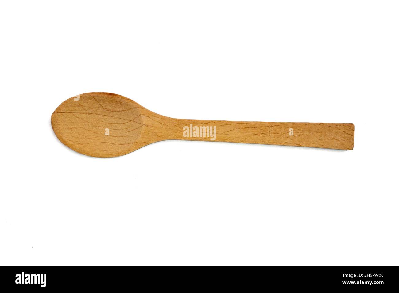 Wooden spoon, top view photo of wooden spoon isolated on white ...