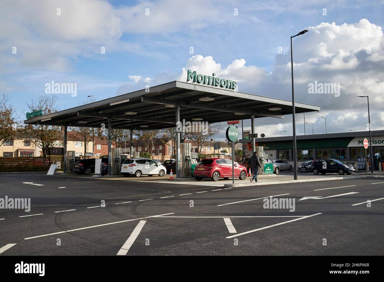 morrisons supermarket fuel station in kirkby Liverpool merseyside uk ...