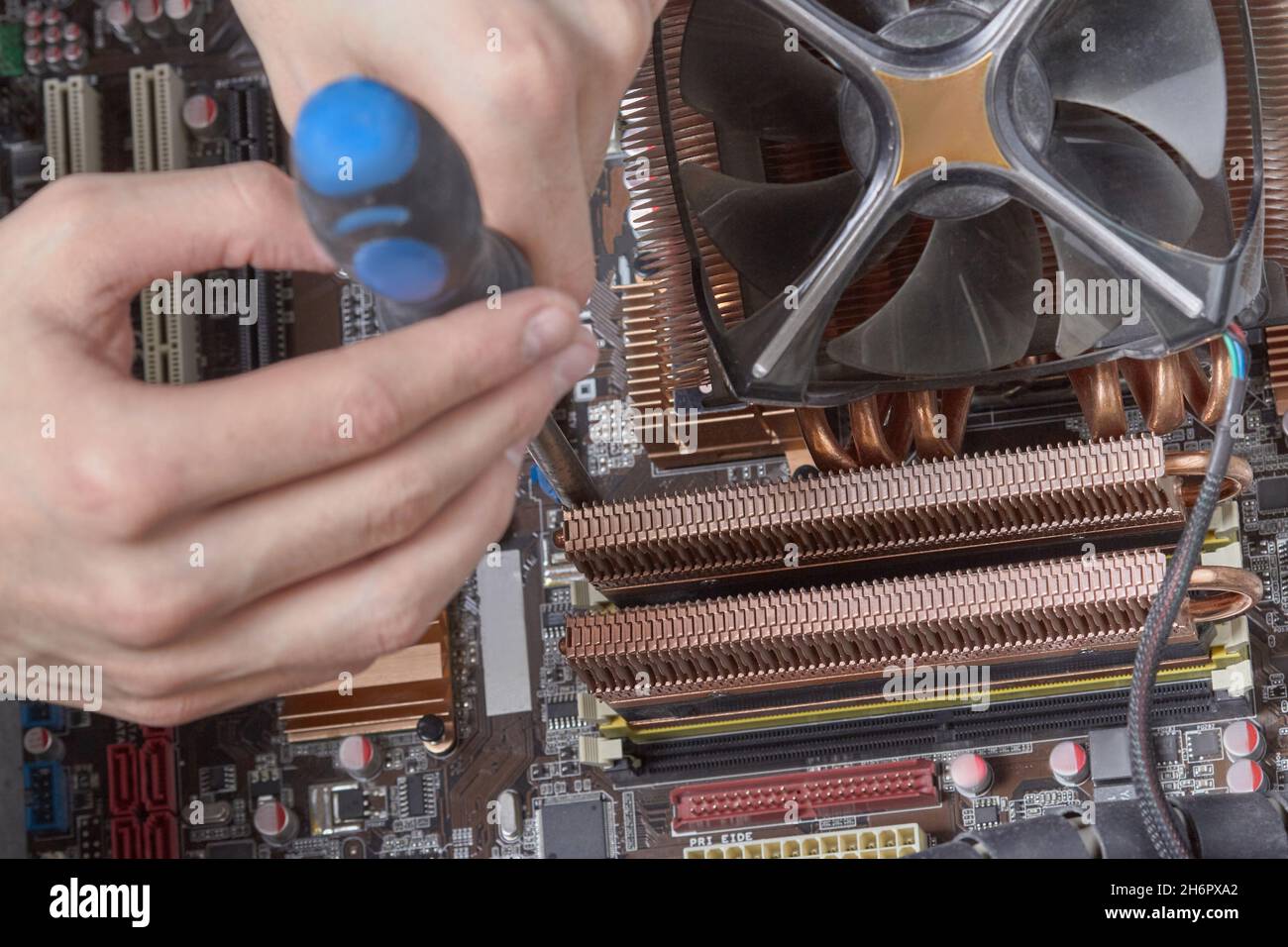 Computer repair cleaning of components, from dust Stock Photo - Alamy