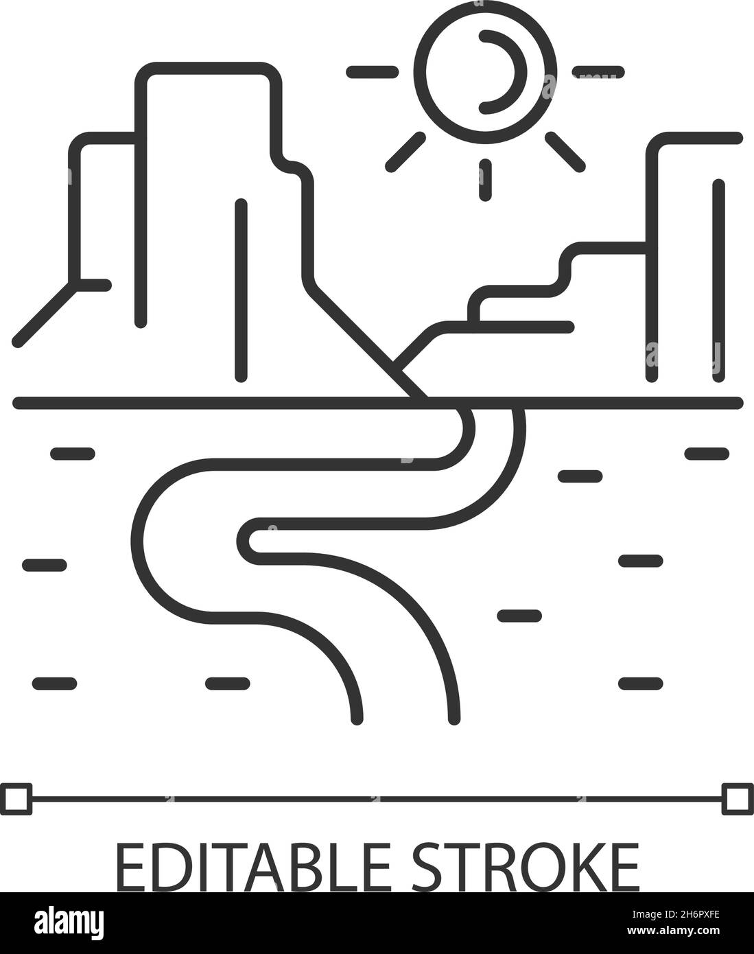 Canyon linear icon Stock Vector Image & Art - Alamy