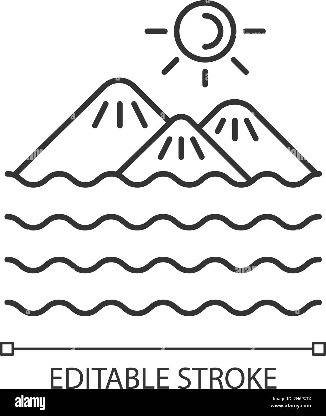 Island surrounded by sea Stock Vector Images - Alamy