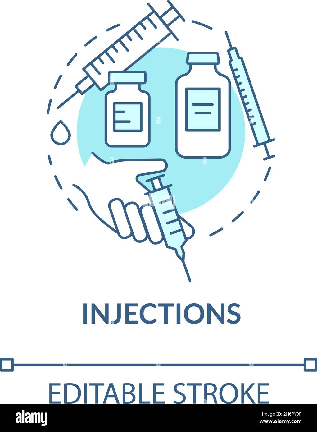 Injections blue concept icon Stock Vector Image & Art - Alamy
