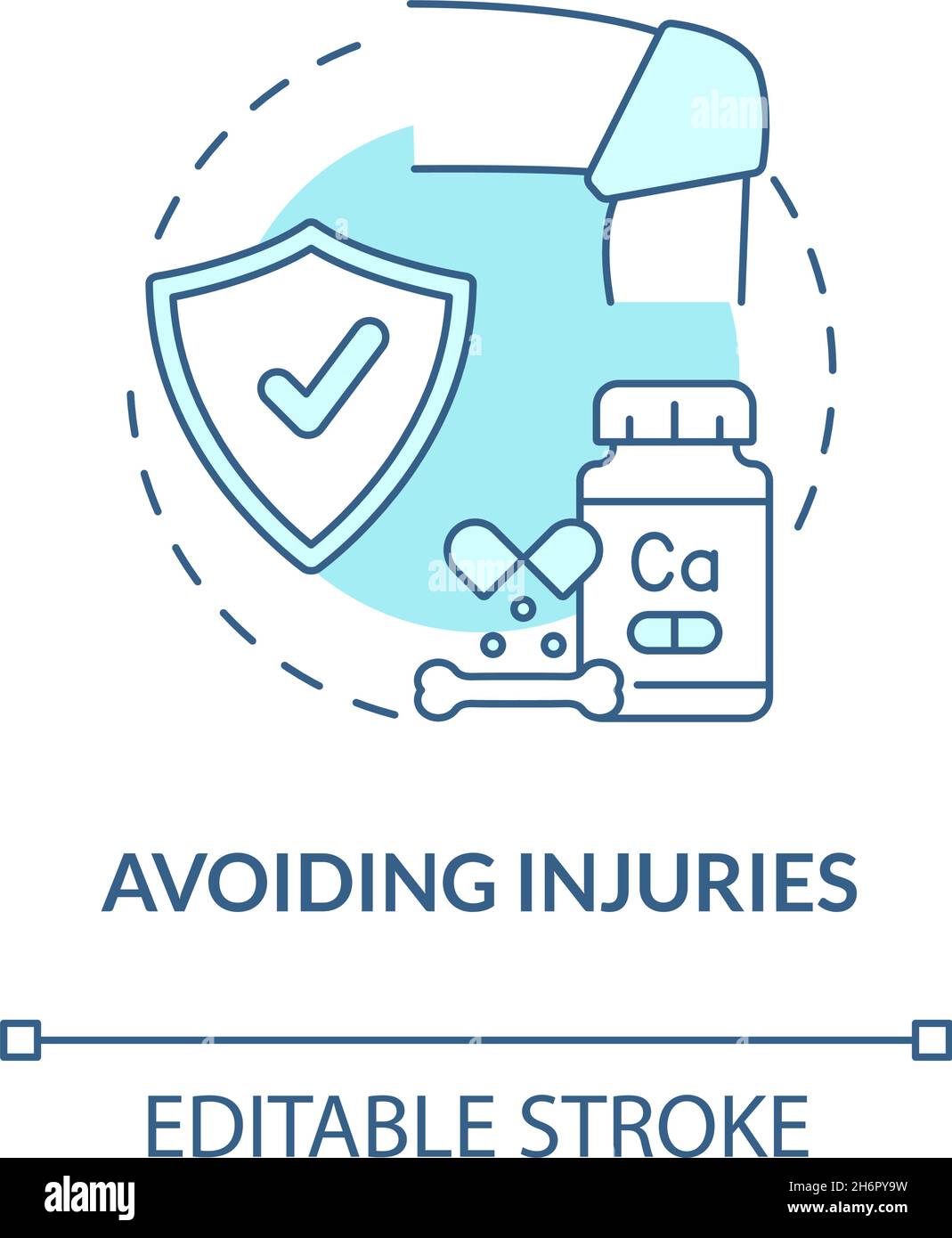 Avoiding injuries blue concept icon Stock Vector Image & Art - Alamy