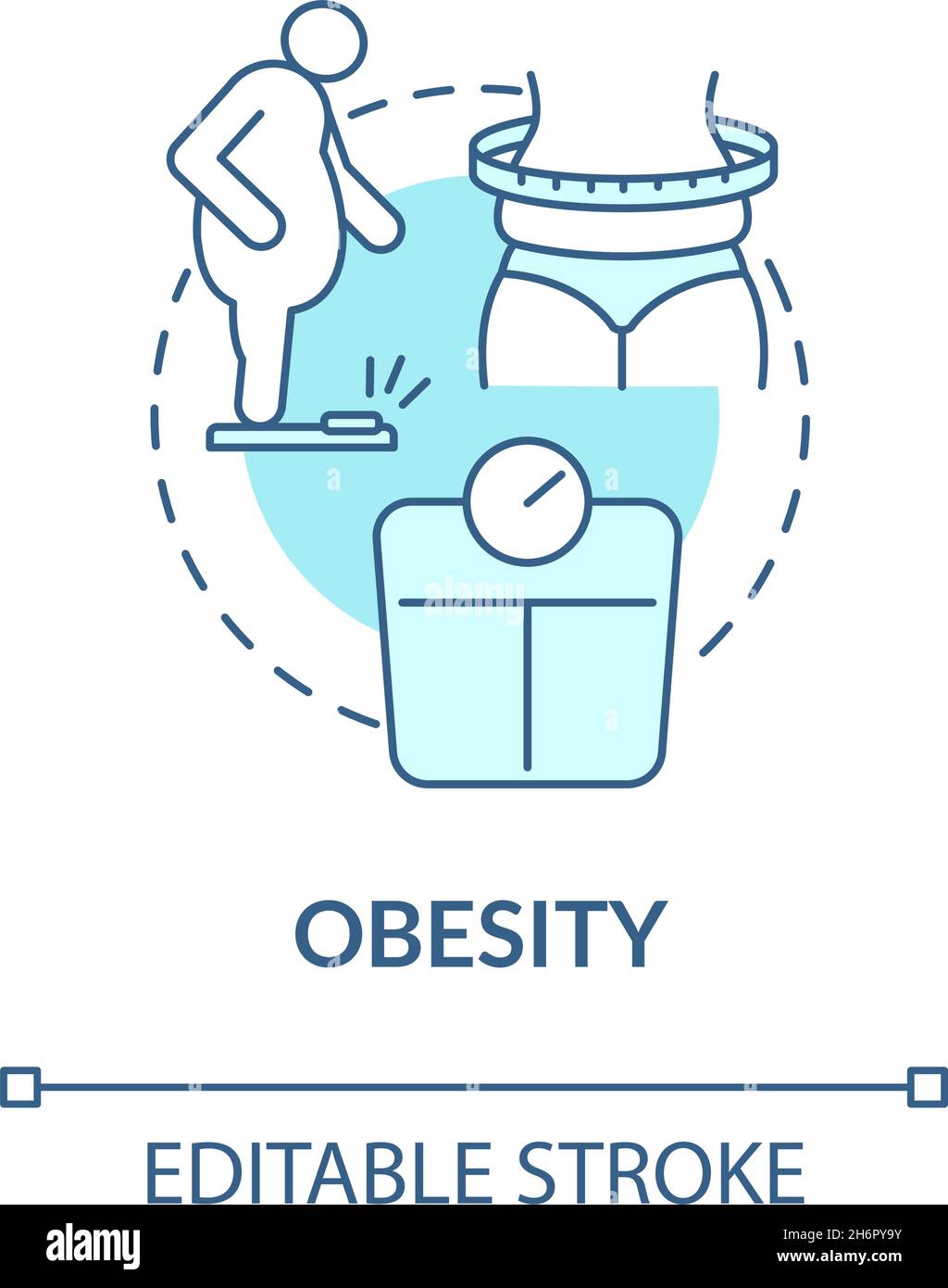 Obesity blue concept icon Stock Vector Image & Art - Alamy