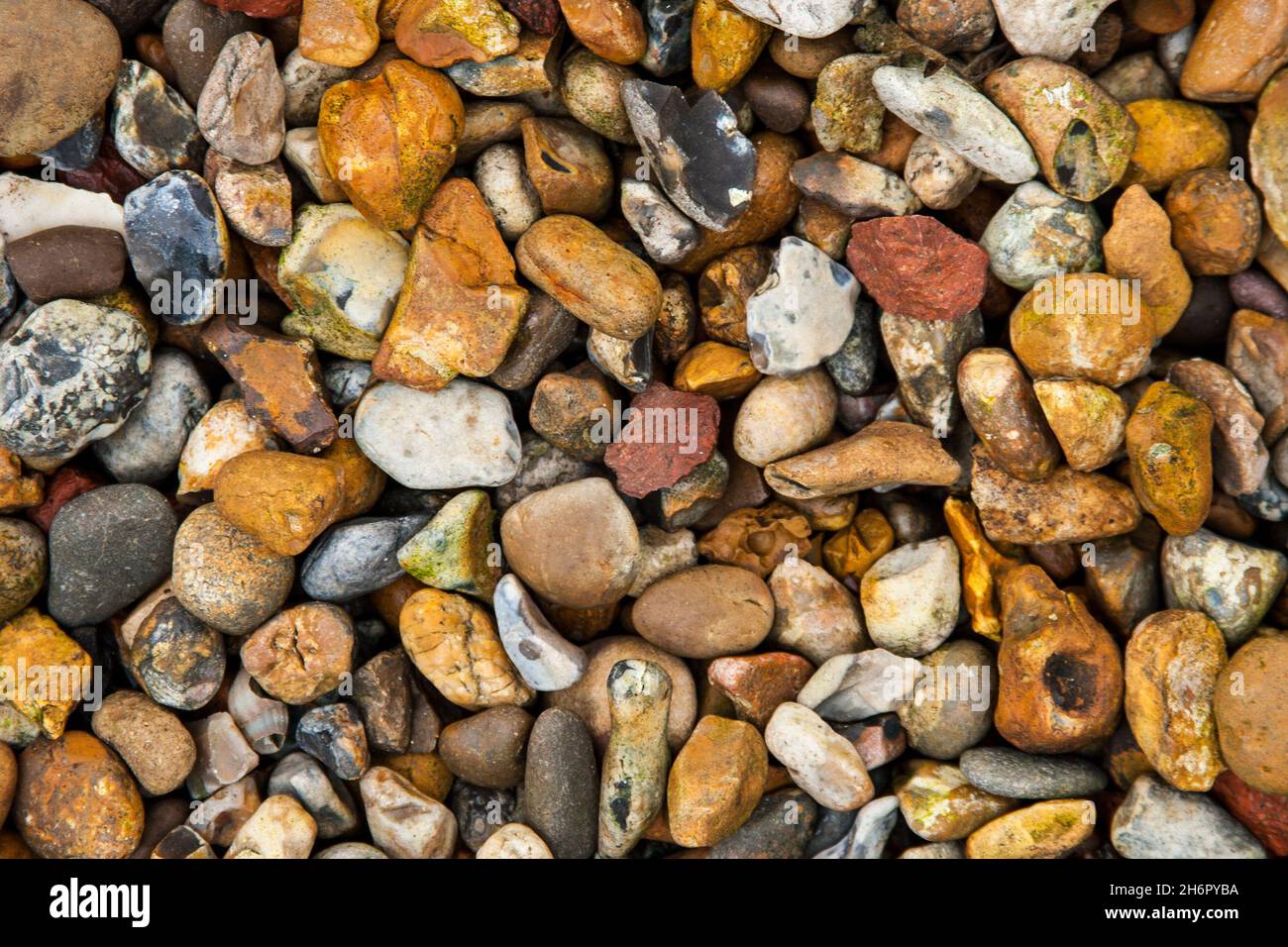 Colourful beach / off-shore dredged / quarry pebbles. Aggregate used ...