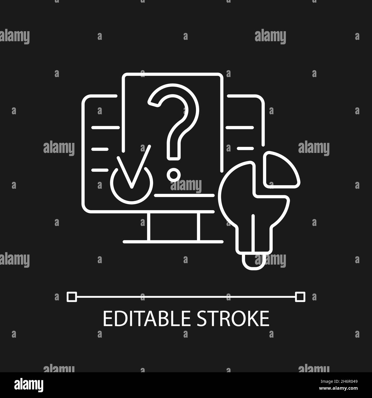 Digital problem solving white linear icon for dark theme Stock Vector Image & Art - Alamy