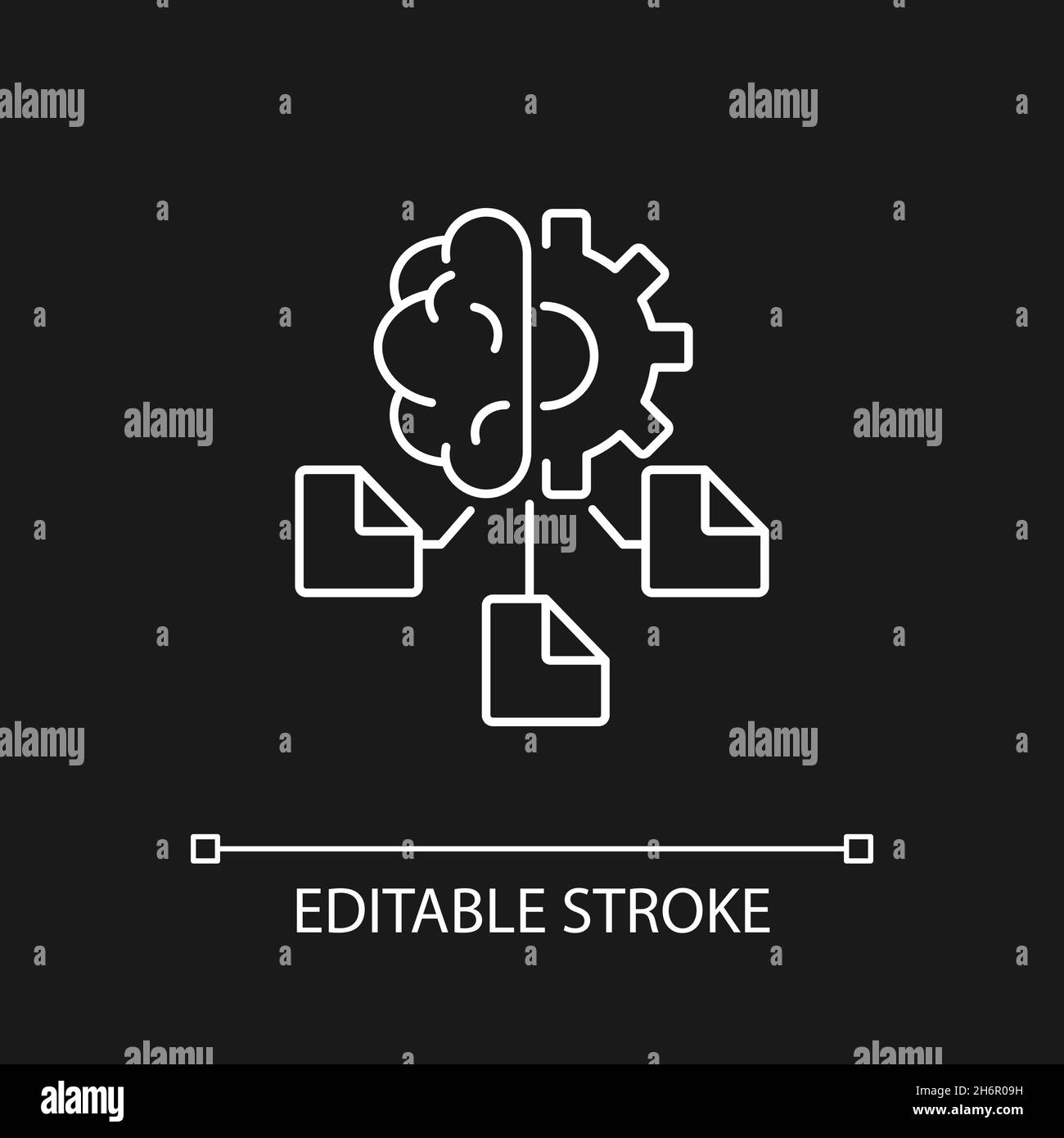 Machine learning white linear icon for dark theme Stock Vector Image ...