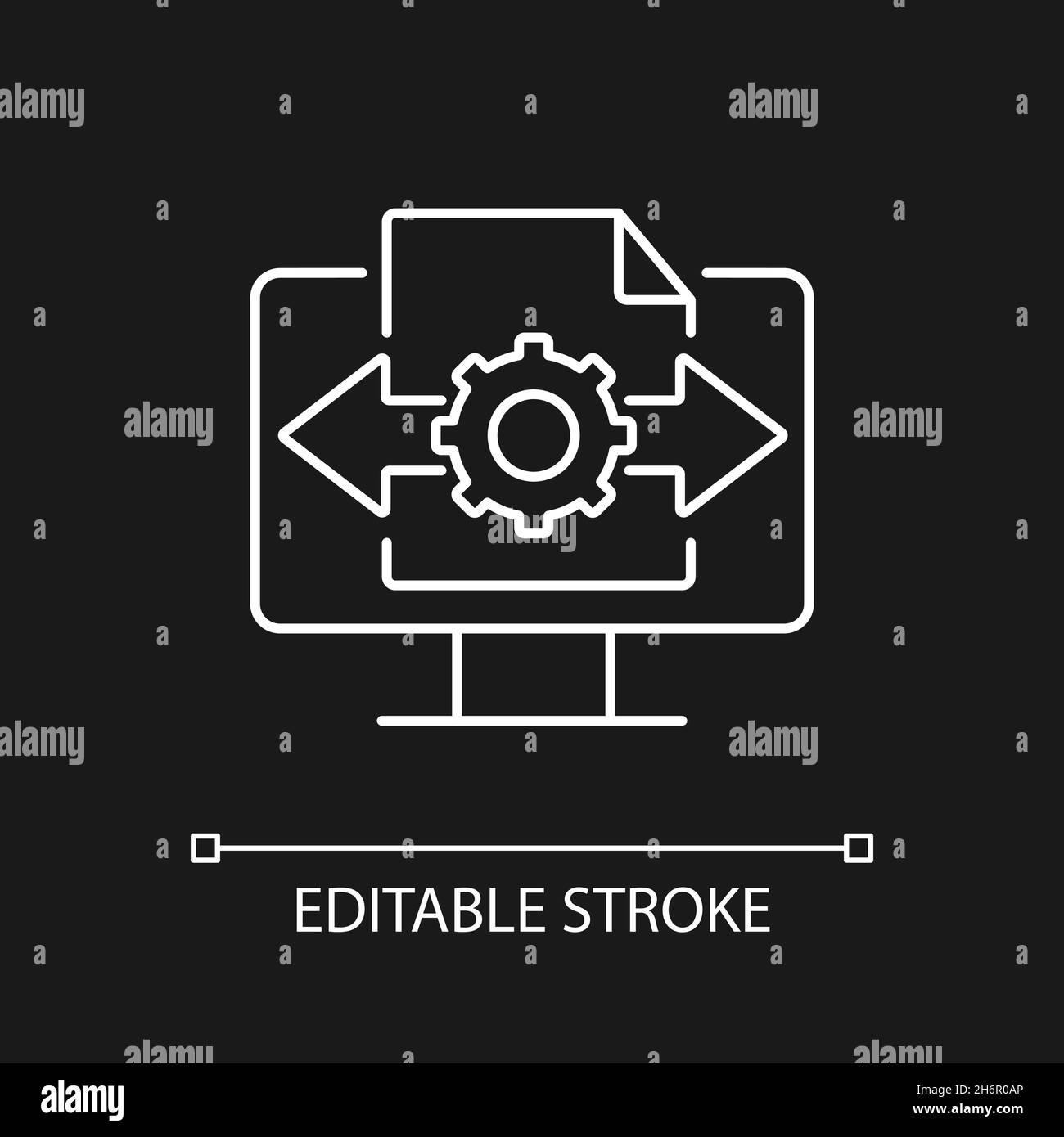 Decision making white linear icon for dark theme Stock Vector Image ...