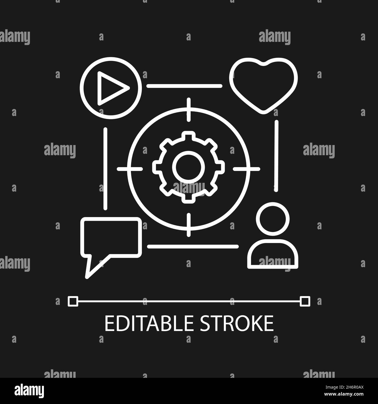 Focus and attention management white linear icon for dark theme Stock ...