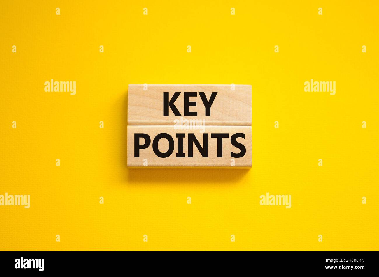 Time to key points symbol. Concept words Key points on wooden blocks on ...