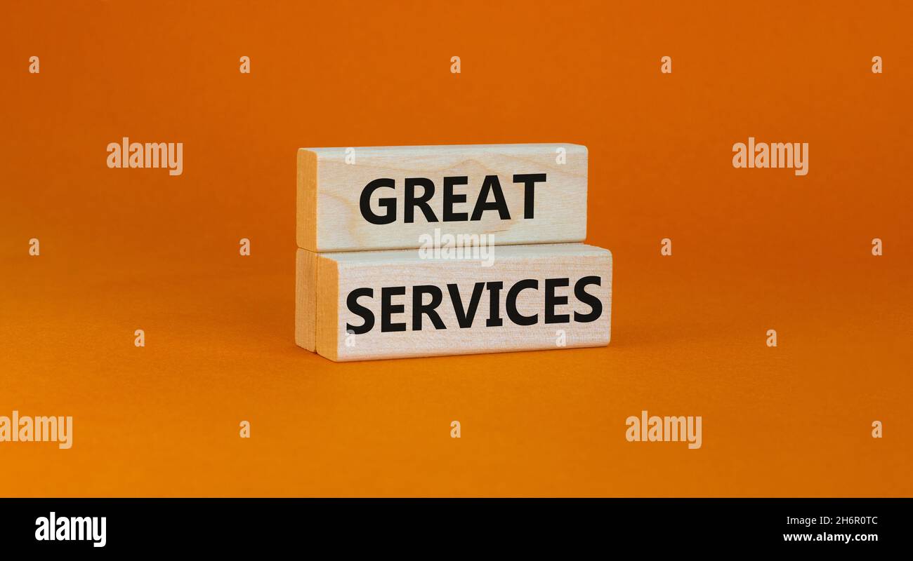 Time to great services symbol. Concept words Great services on wooden ...