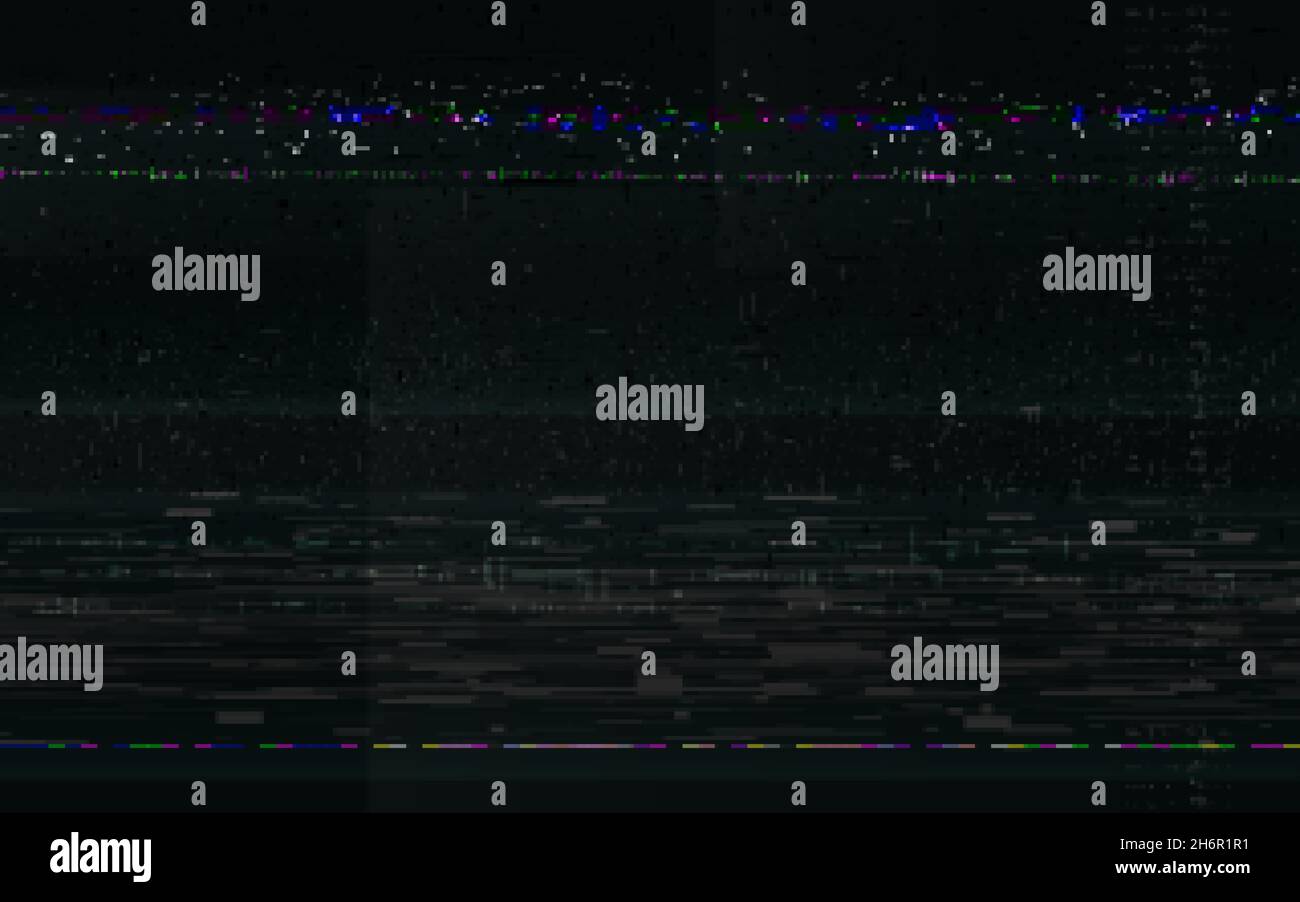 Glitch static background. Digital distortion screen. Broken signal with ...