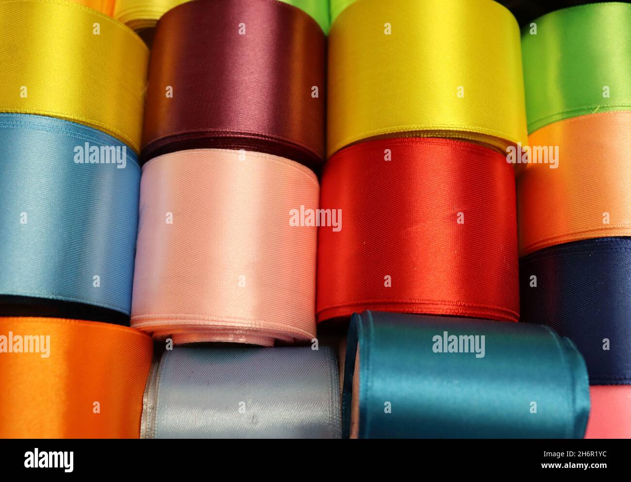 Abstract colorful satin ribbons background for banner concept Stock ...