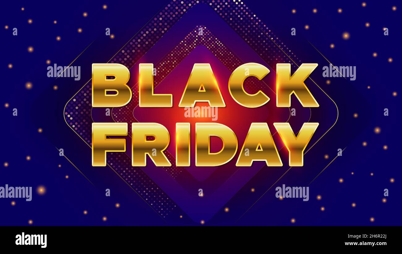 Black Friday luxury background with golden text. For banner, poster ...