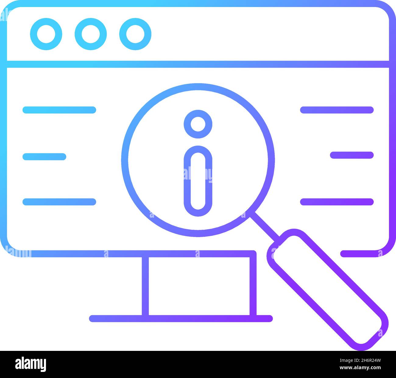 Researching information online gradient linear vector icon Stock Vector ...