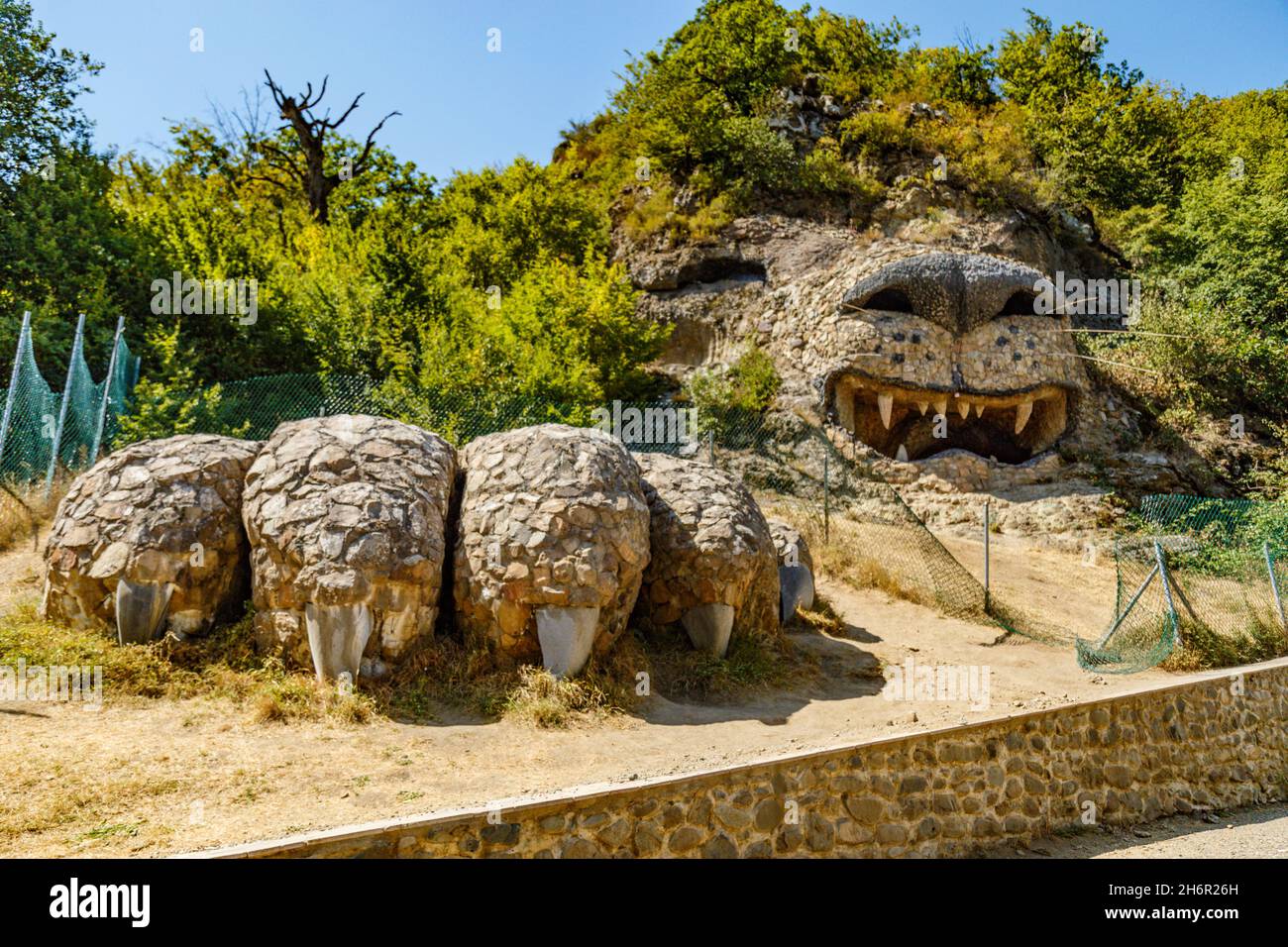 Roaring lion sculpture in Vank, Nagorno-Karabakh Republic Stock Photo ...
