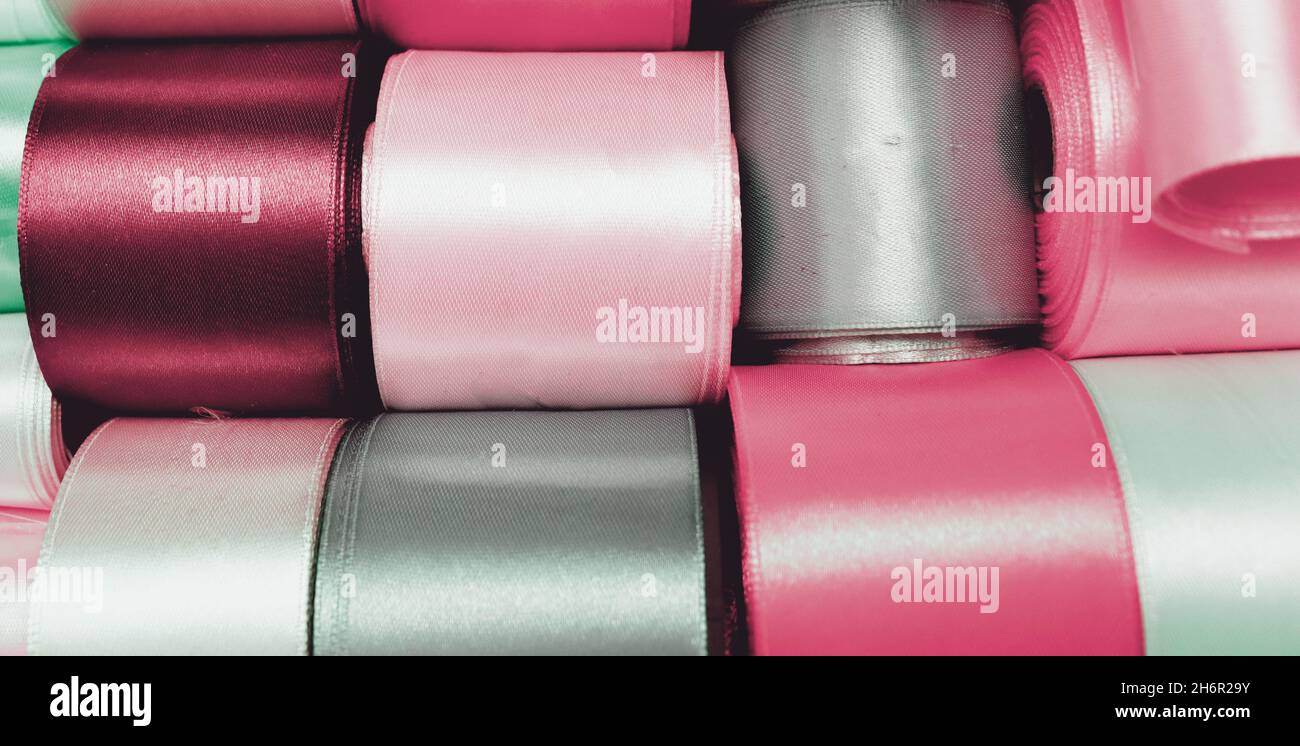 Abstract colorful satin ribbons background for banner concept Stock ...