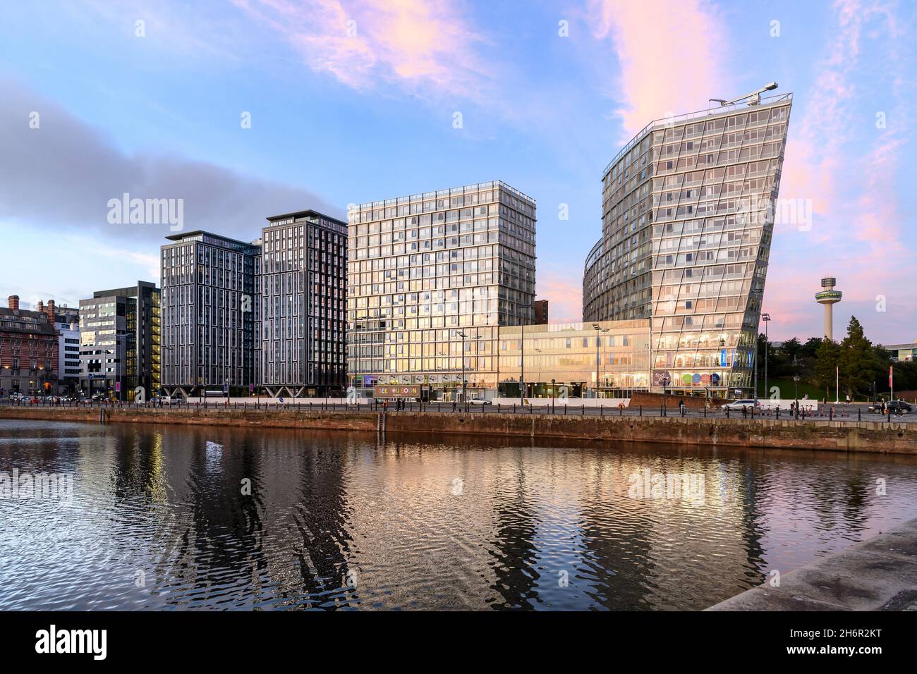 Early evening with the dramatic, funky, new, buildings at Liverpool One ...