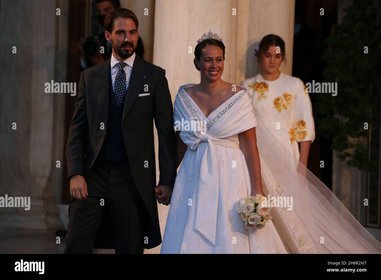 Prince Philippos of Greece and Nina Flohr marriage in Athens Cathedral ...