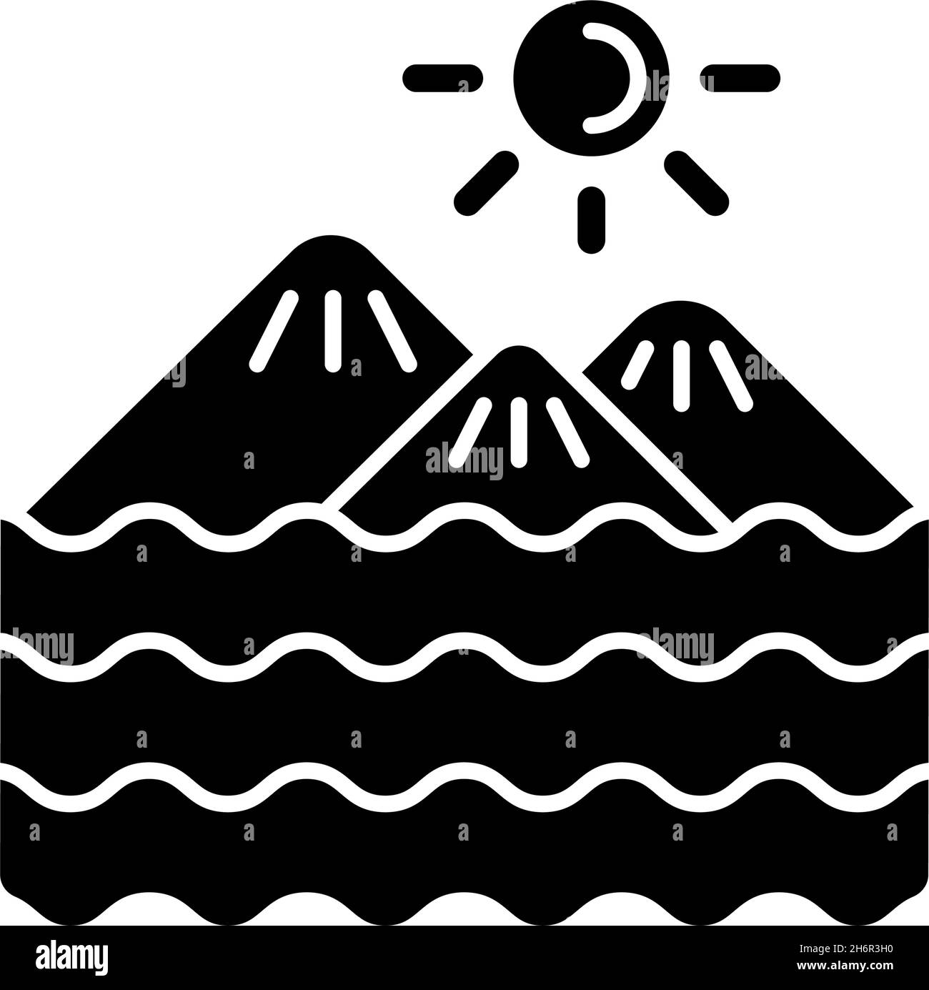 Island black glyph icon Stock Vector Image & Art - Alamy