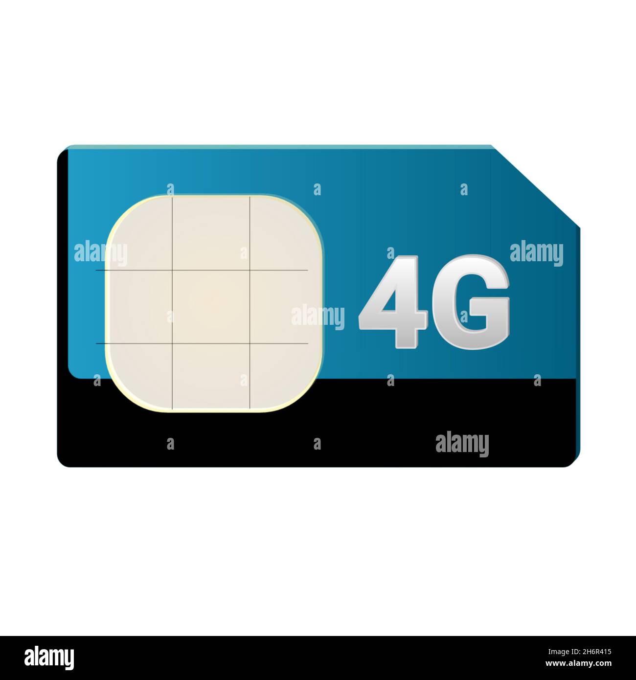 Digital illustration of a 4G phone SIM card Stock Photo - Alamy