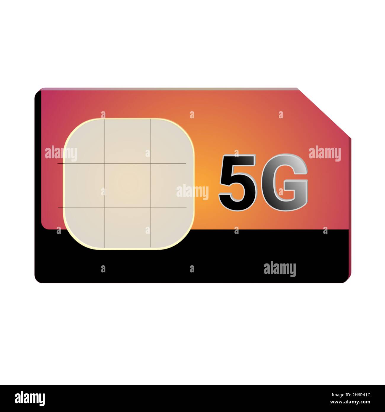 Digital illustration of a 5G phone sim card Stock Photo - Alamy