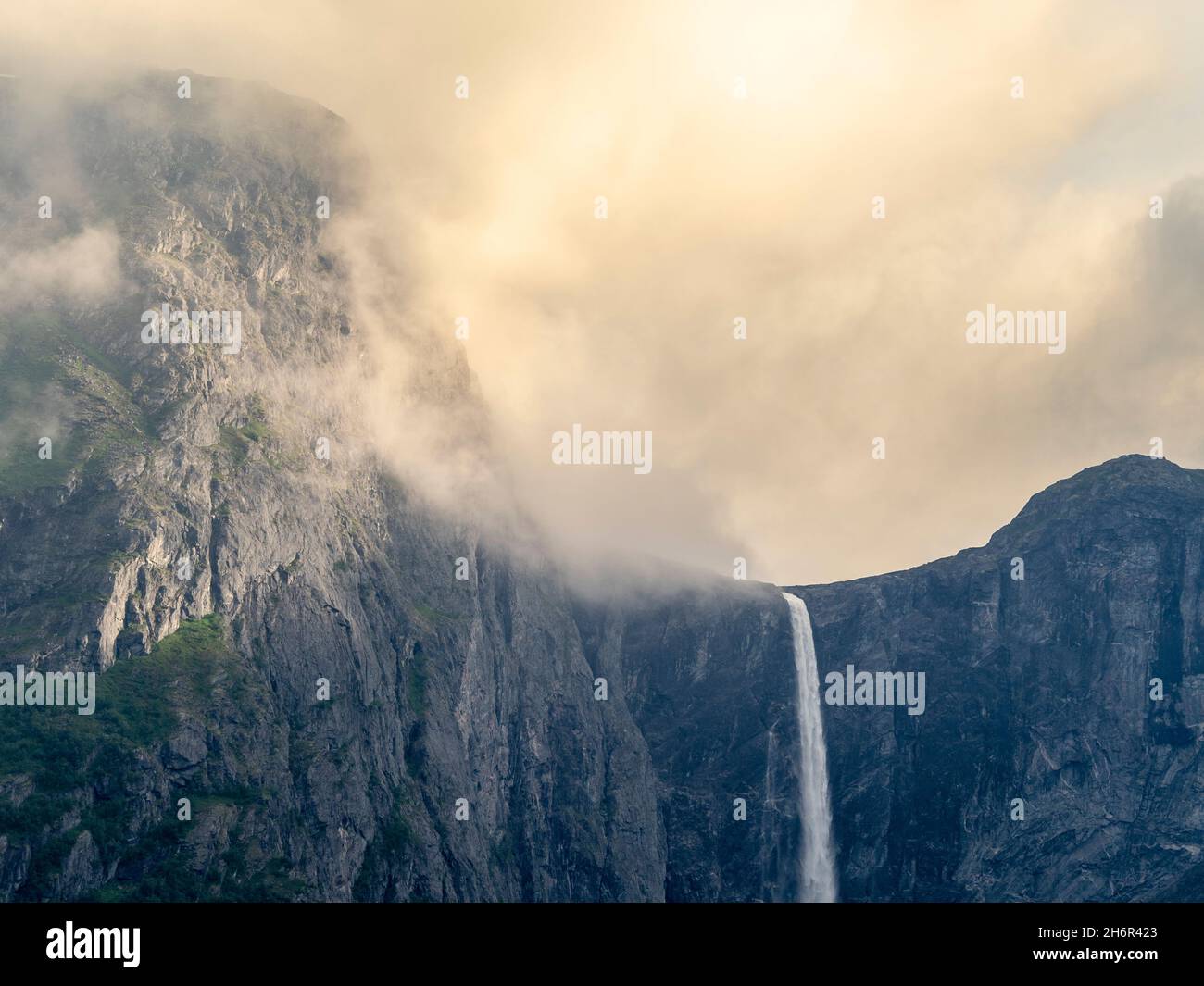 Waterfall Mardalsfossen, one of the highest norwegian waterfalls Norway ...