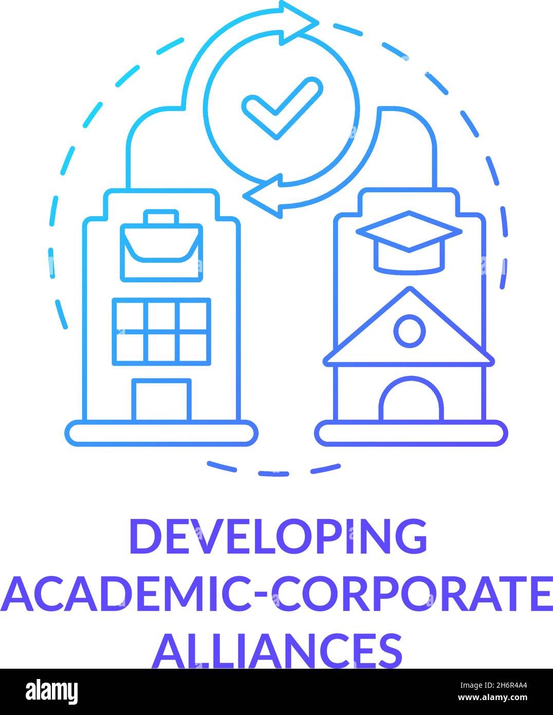 Developing university and company alliances concept icon Stock Vector ...