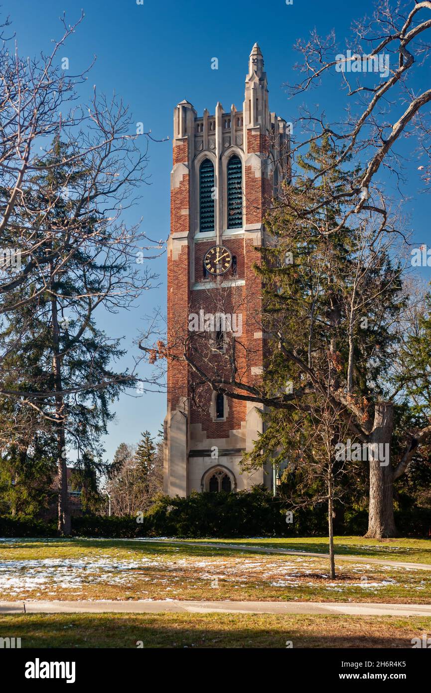 Landmark Beaumont Tower carillon on the campus of Michigan State ...